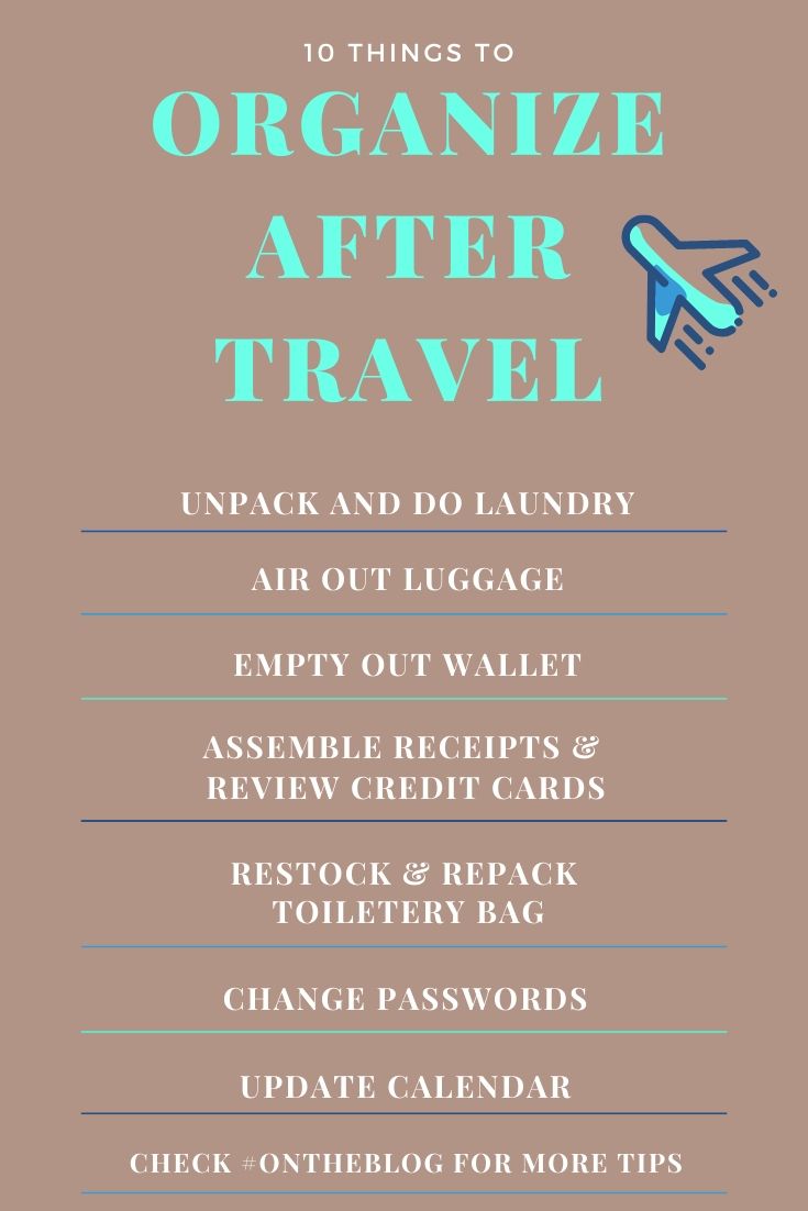 10 Surprising Things to Organize after You Travel Home ~ DownshiftingPRO